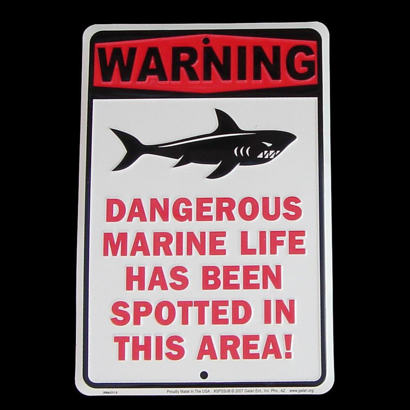Treasure Gurus Shark Warning Tin Sign Dangerous Marine Life Beach Wall ... Treasure Gurus Shark Warning Tin Sign Dangerous Marine Life Beach Wall ...